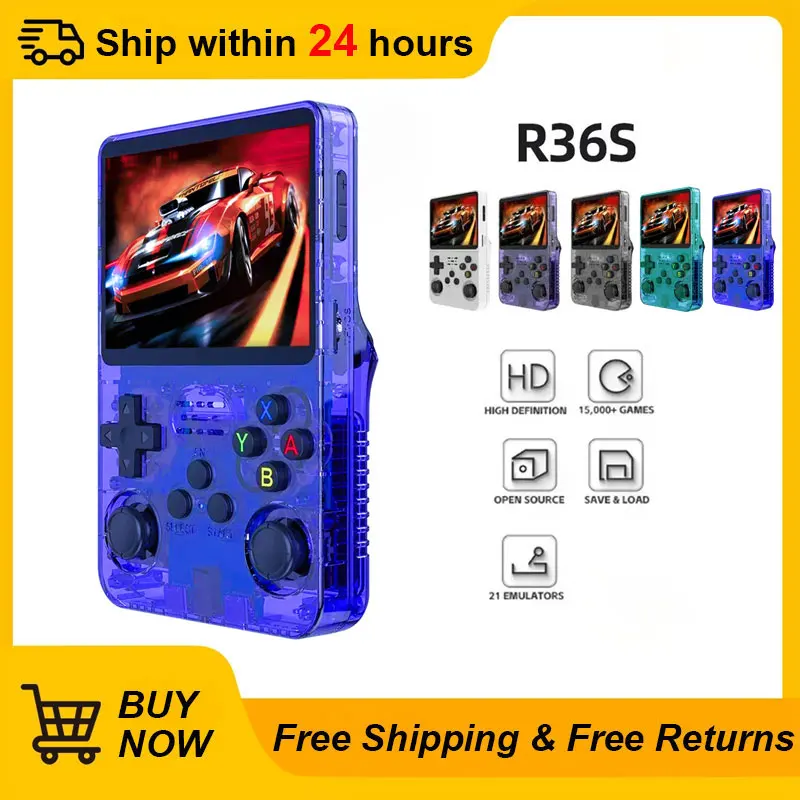 R36S-Blue-Green-Retro-Handheld-Game-Console-3-5-Inch-IPS-Screen-Linux ...