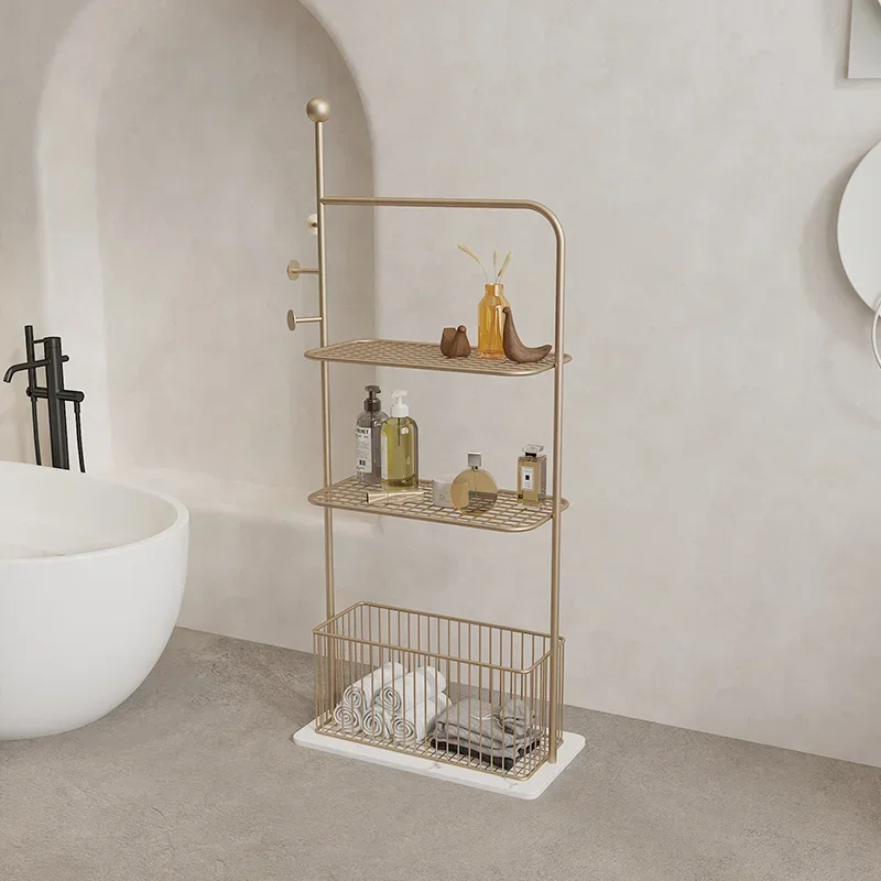 Light-Luxury-Nordic-Bathroom-Shelf-Landing-Towel-Rack-Toilet-Creative ...