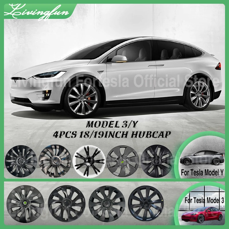 4PCS For Tesla Model 3 Y HubCap Original Car Replacement Wheel Cap ...
