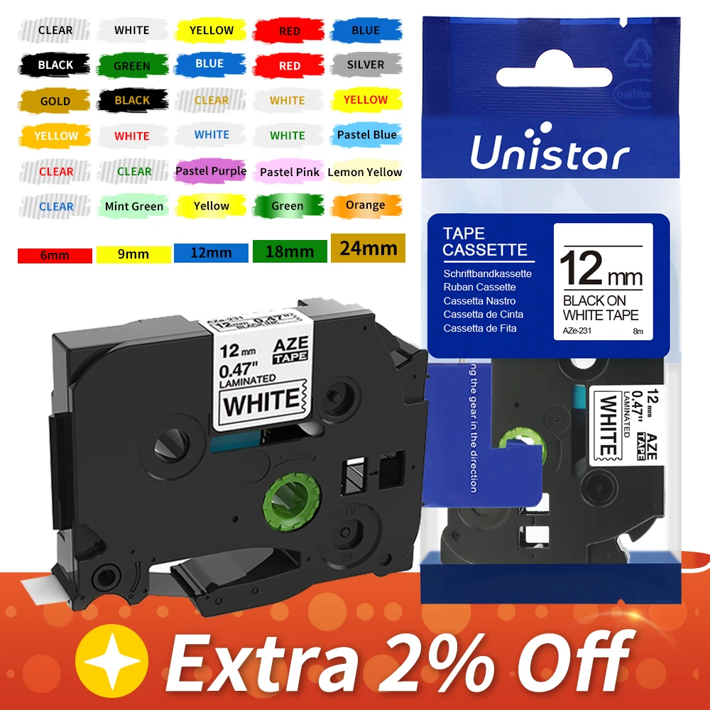 Unistar-231-Label-Band-Kompatibel-f-r-Brother-Label-Band-12mm-f-r-P ...