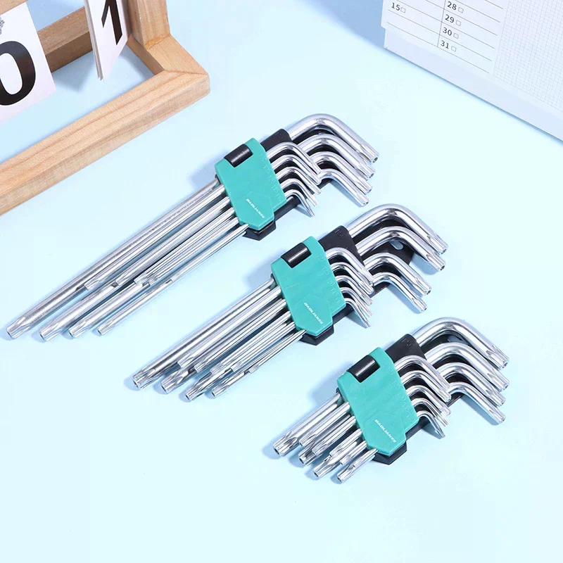 9Pcs/Set Torx Star Wrench Kits Extended Allen Keys Hexagon Spanner Key ...