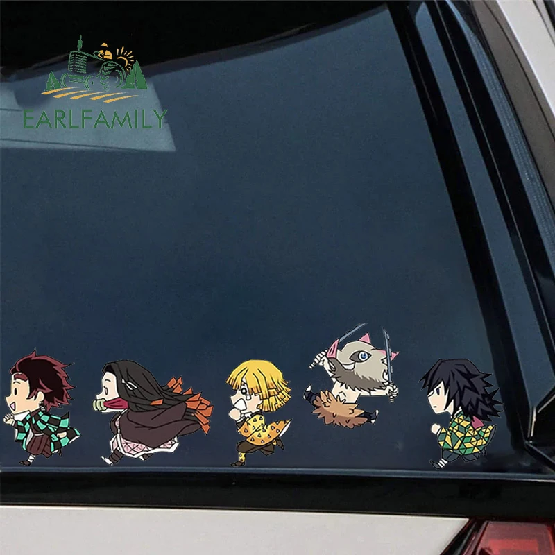 Earlfamily 13cm X 3.8cm Demon Slayer Running Car Stickers Trunk Windows ...