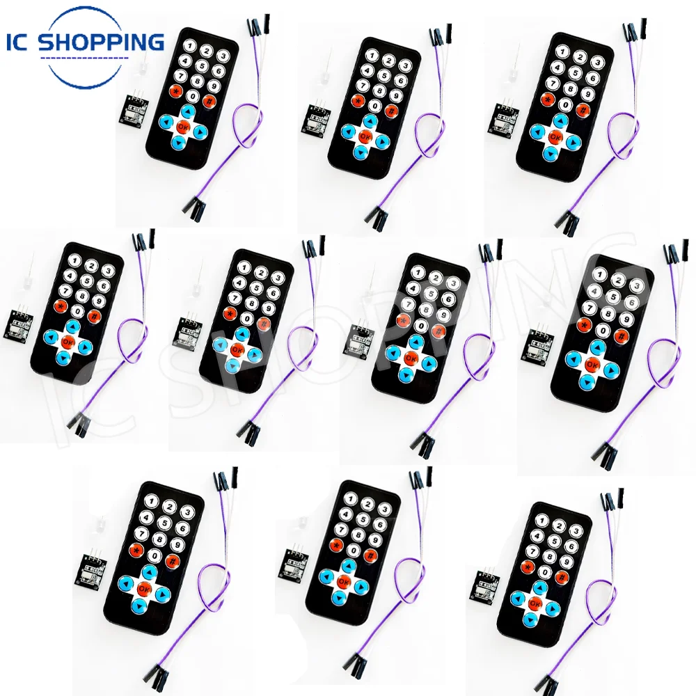 10pcs-HX1838-Infrared-Wireless-Remote-Control-Kit-Remote-Control-Module ...