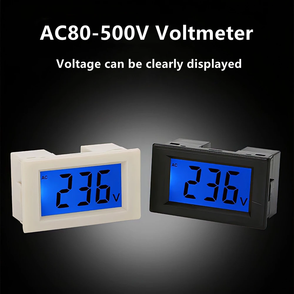 AC80-500V-LCD-Digital-AC-Power-Voltmeter-Voltage-Panel-Meter-Color ...