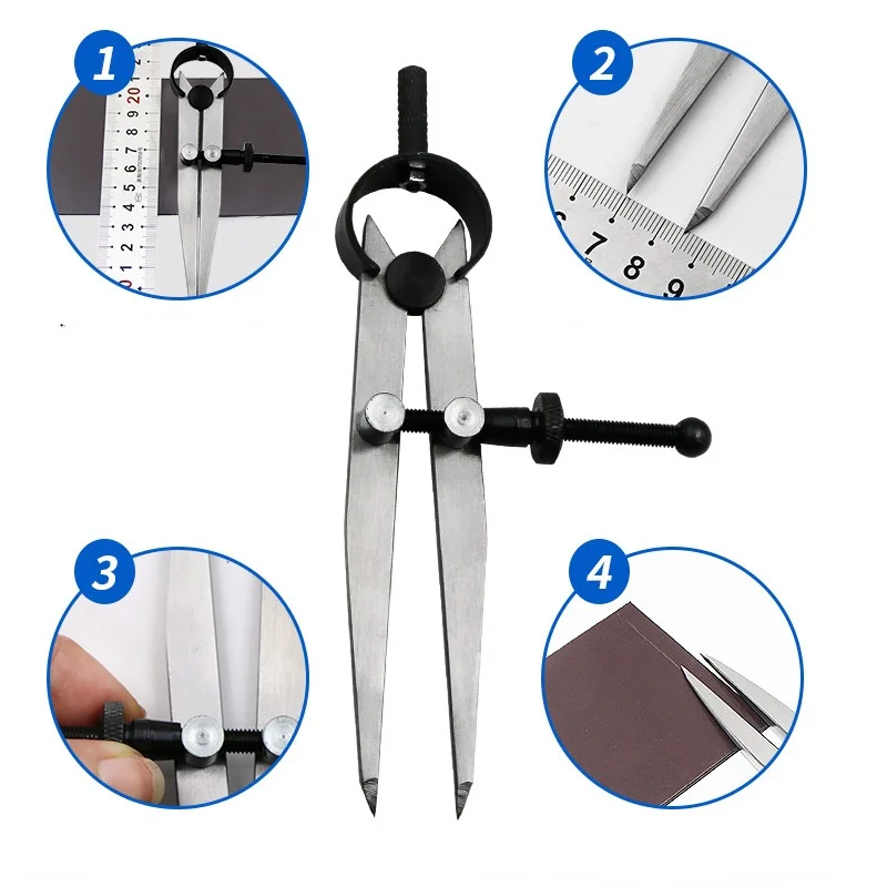 Leather Rotating Scribing Gauge Caliper Tool Compass Leather Divider ...