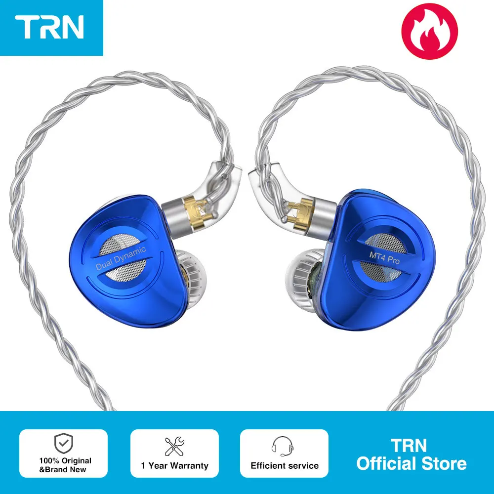 TRN MT4 PRO 2DD In Ear Earphone Bass Type C Dual Dynamic HiFi Running ...