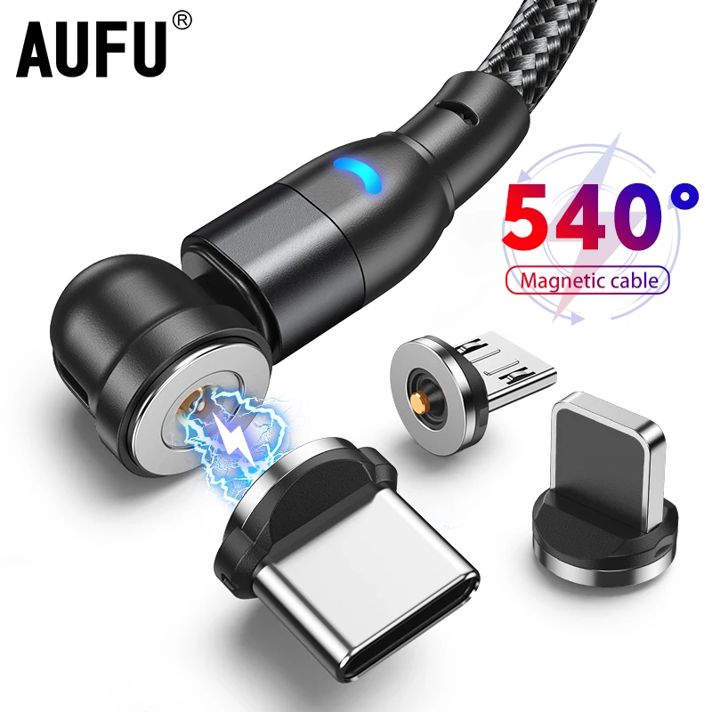 AUFU 540 Rotate Magnetic Cable USB C Charging Cable Magnetic Charger ...