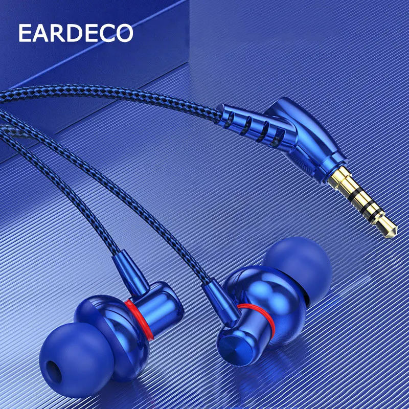 EARDECO Metal Mobile Wired Headphones With Mic Earphone Bass Phone ...