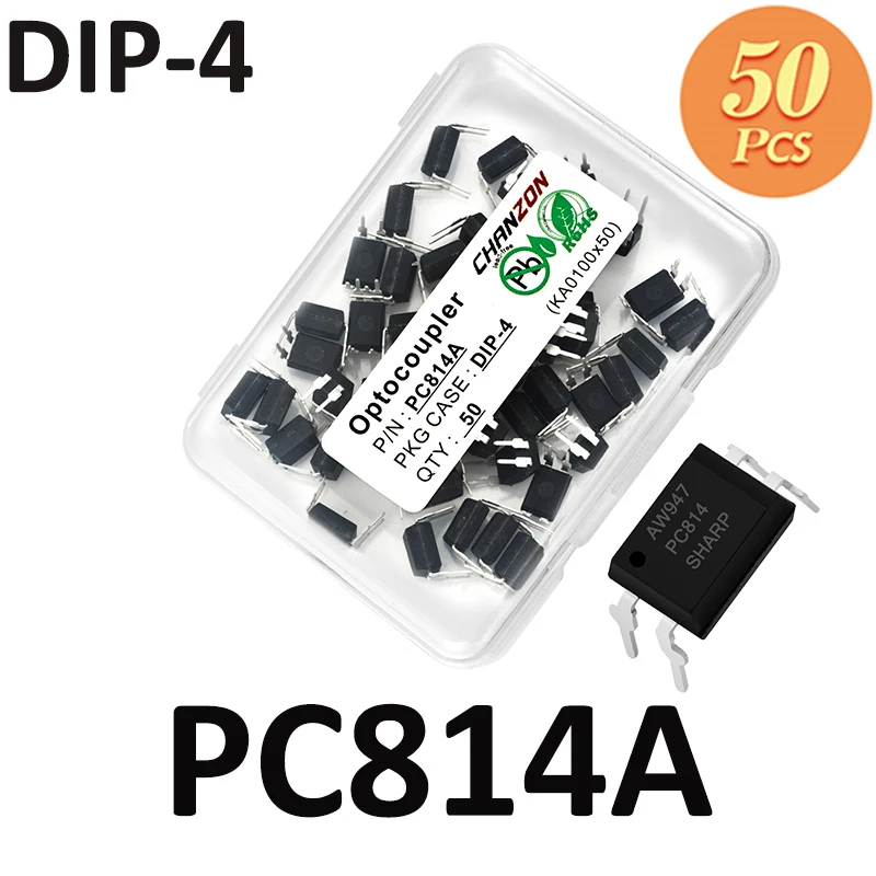 50PCS/LOT PC814A PC814 DIP4 DIP EL814A LTV814A FOD814 Opto-isolator New ...
