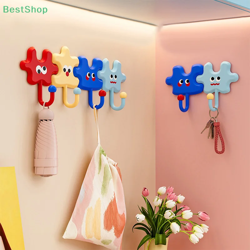 ♥♥♥Colorful Puzzle Hooks 4Pcs/Set,Hook Behind The Bathroom Door ...