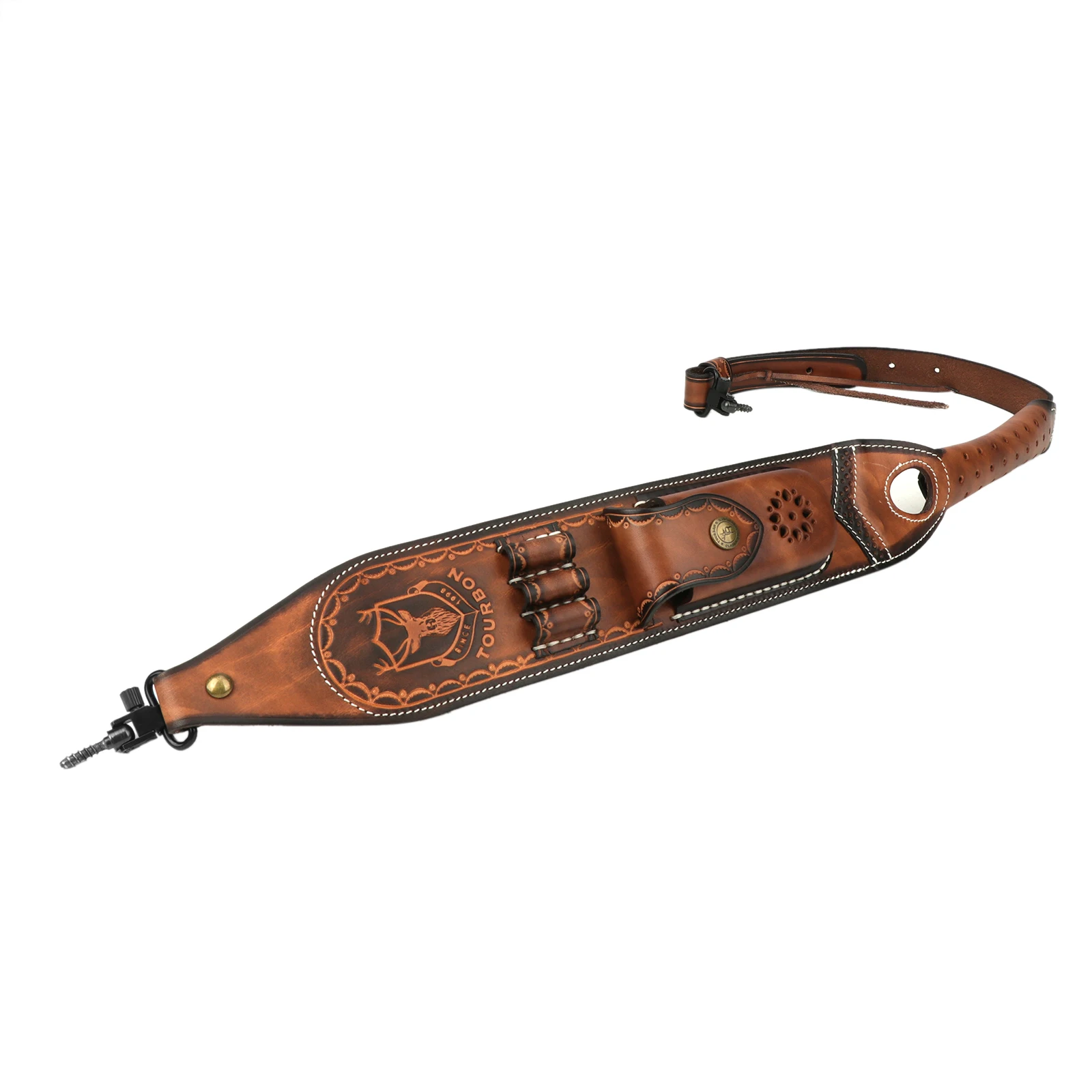 Tourbon-Vintage-Leather-Rifle-Sling-Adjustable-Gun-Shoulder-Strap-with ...