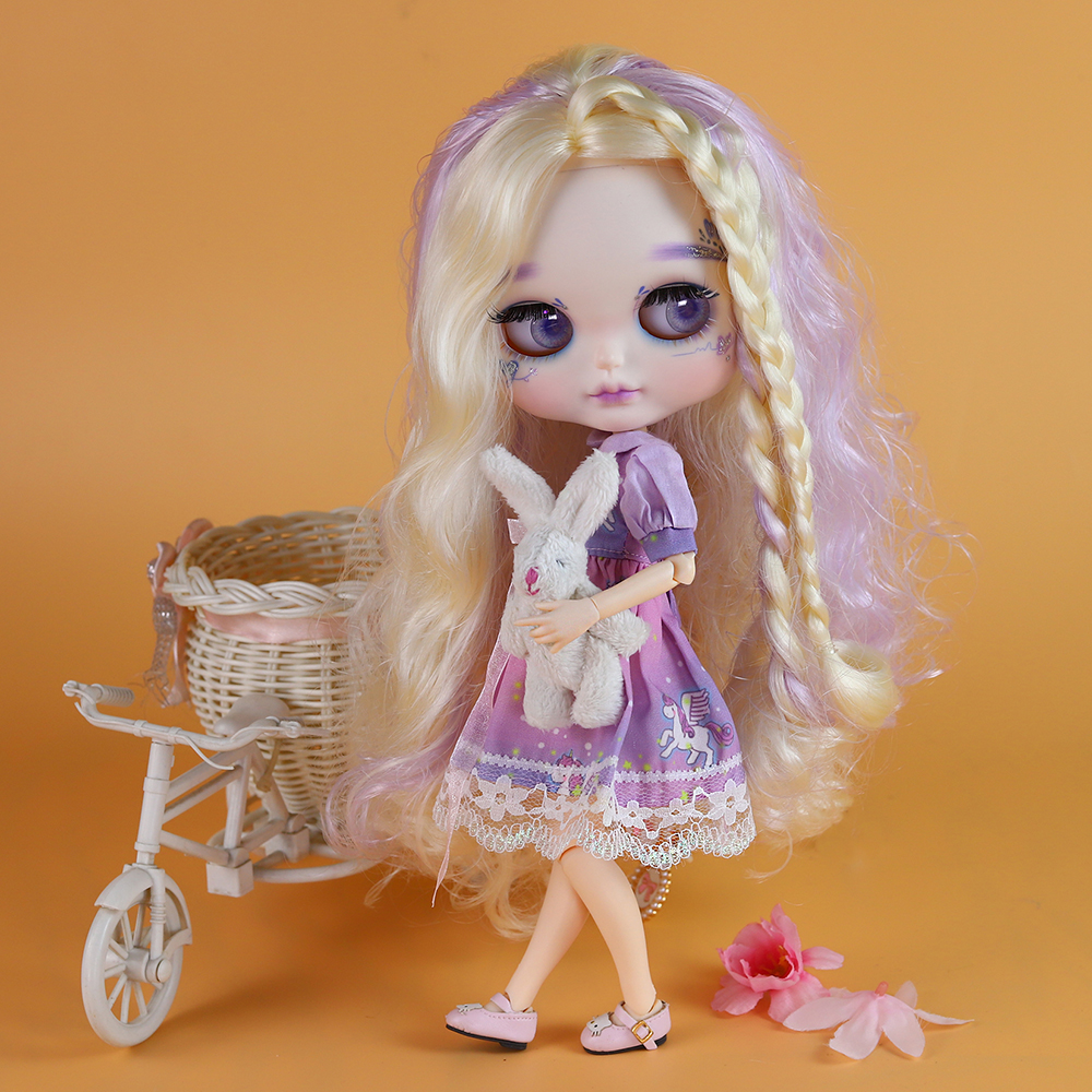 Barbara – Premium Custom Neo Blythe Doll with Multi-Color Hair, White ...