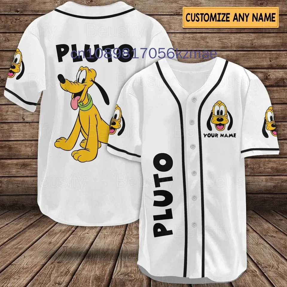 2024-Custom-Name-Disney-Pluto-Baseball-Jersey-Men-Women-Tops-Disney ...