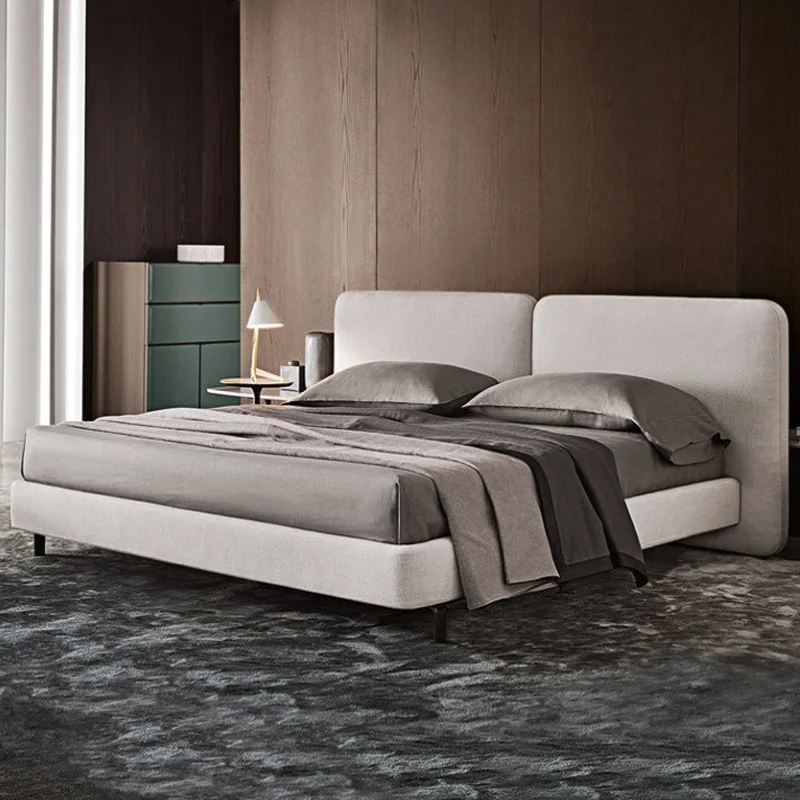 Italian-light-luxury-simple-modern-fabric-bed-double-Nordic-double-bed ...