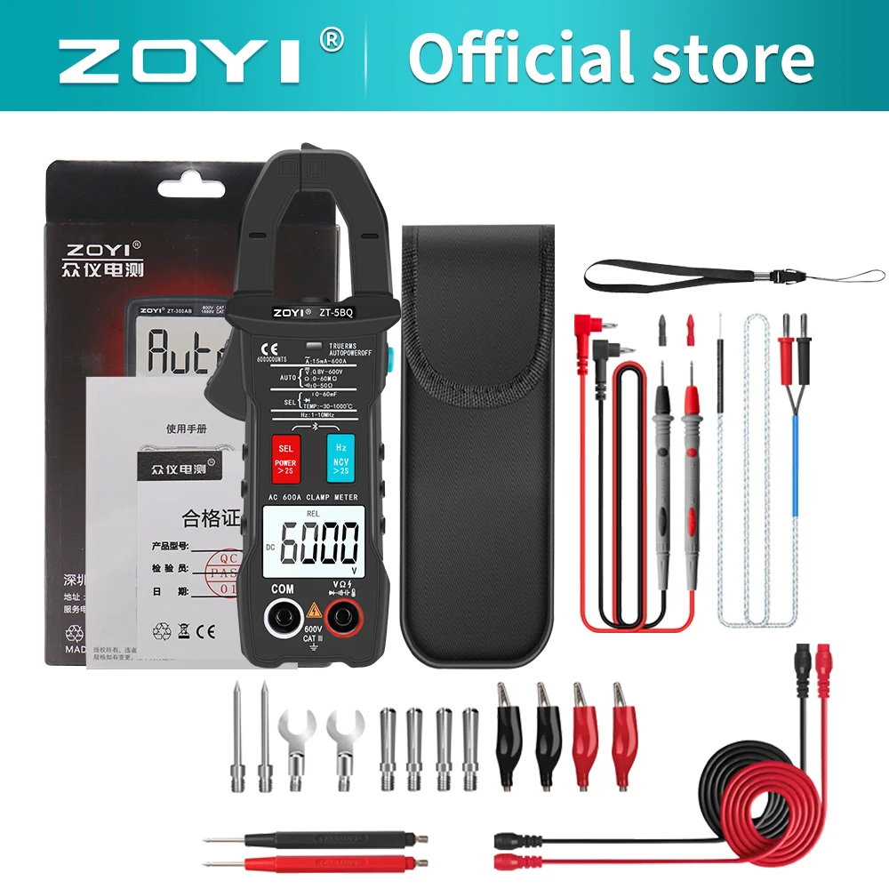 ZOYI-ZT-5BQ-Bluetooth-Clamp-Meter-Multimeter-Digital-Current-Pliers ...