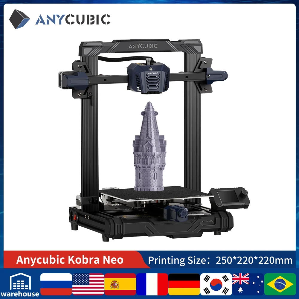Anycubic kobra neo fdm 3D Drucker mit 220*220*250mm Druck größe 25 Punkte automatische ...