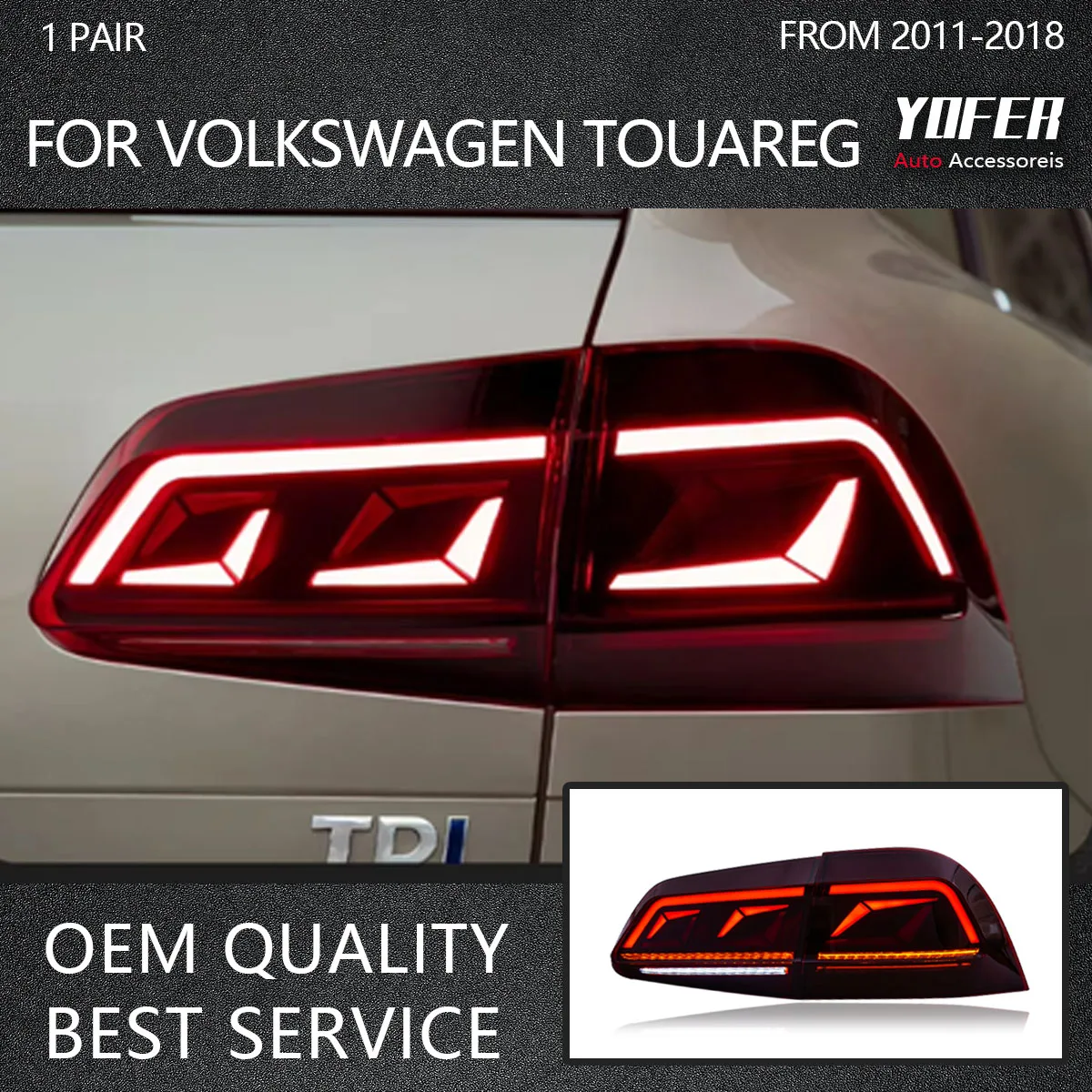 Taillight-For-VW-Touareg-2011-2018-Tail-Lights-New-Style-With ...