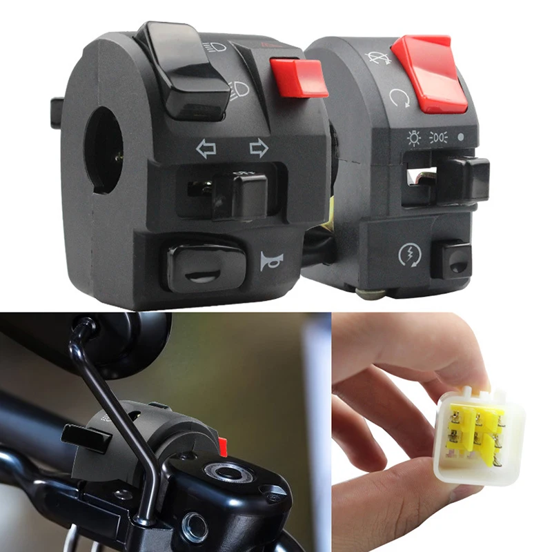 7-8-22mm-Motorcycle-Switches-Motorbike-Horn-Button-Turn-Signal-Electric-Fog-Lamp-Light-Start ...