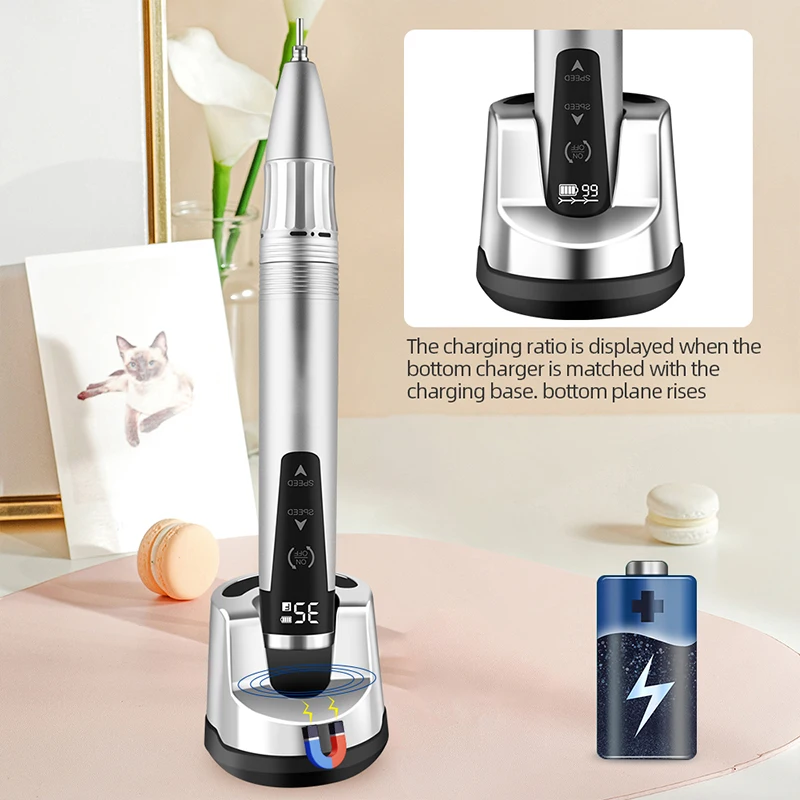 35000RPM Nail Drill Machine Cordless Rechargeable Professional Manicure ...