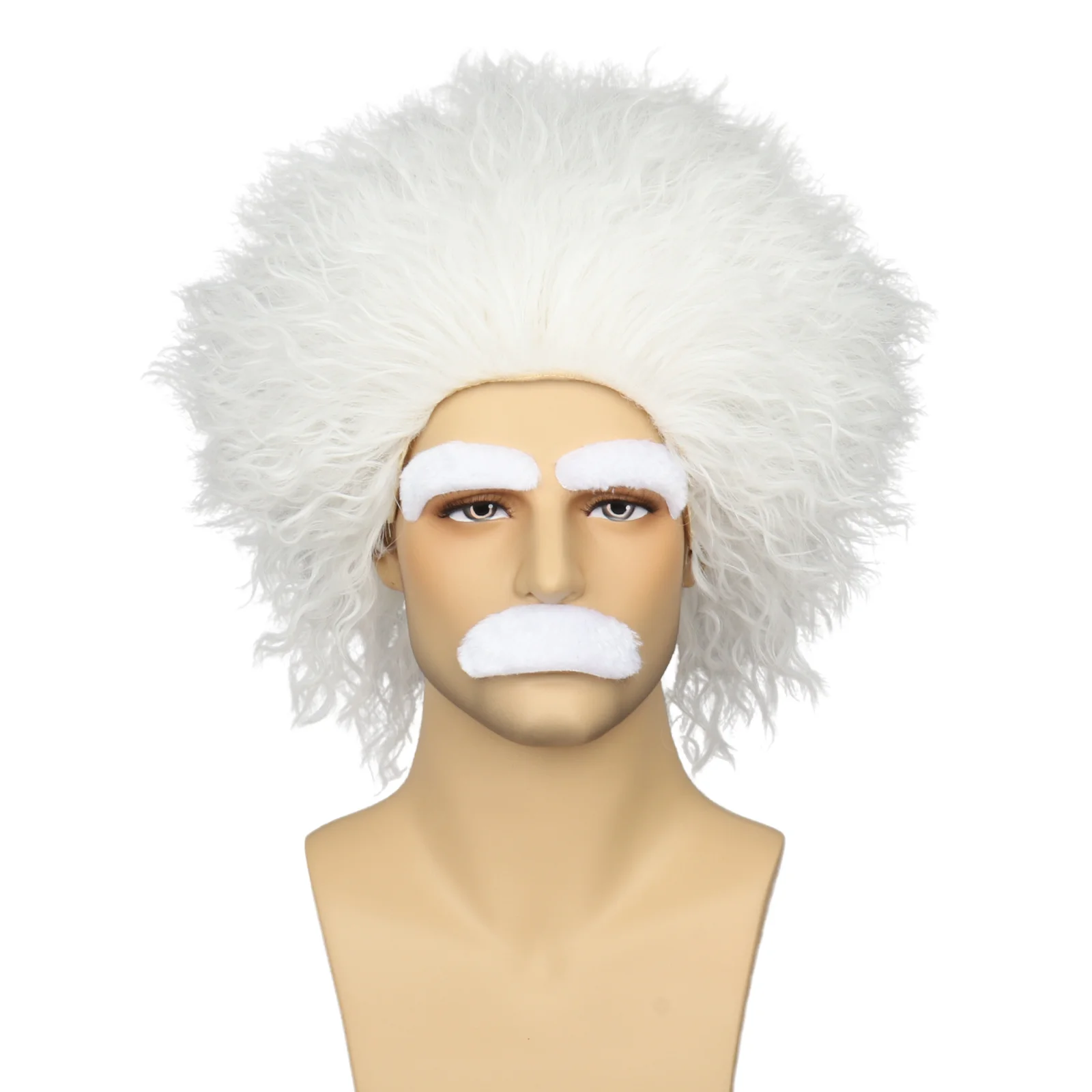 Missuhair-Mad-Scientist-Wig-Doc-Brown-Wig-White-Scientist-Wig-Moustache ...