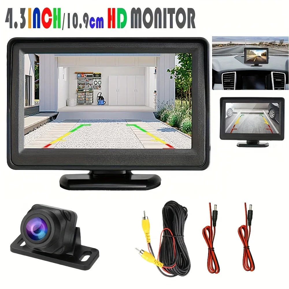 Car-Monitor-Camera-4-3-inch-Display-HD-Reversing-Rearview-Camera-Car ...