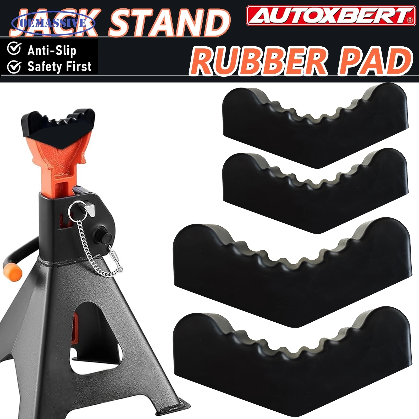 Car Slotted Lift Jack Stand Rubber Pad Floor Adapter Frame Rail Pinch ...