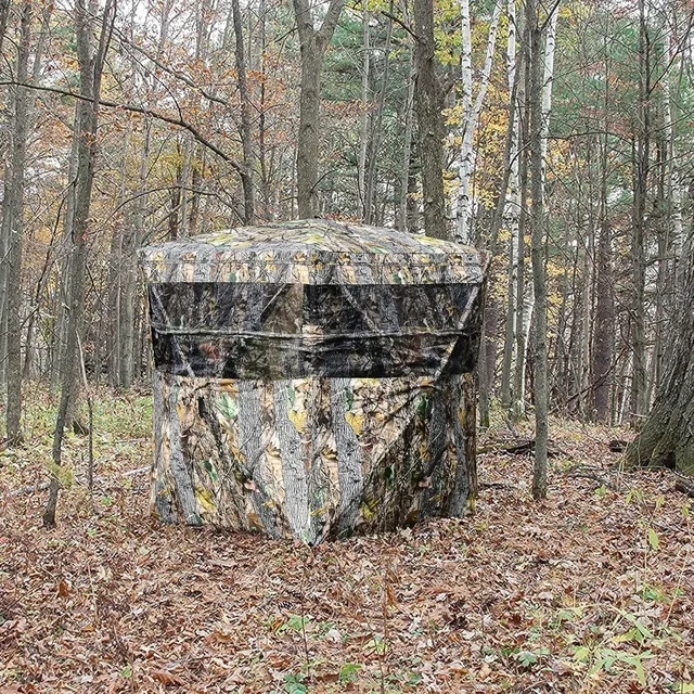 3 Person Pop up Ground Blind, Portable Hunting Blind with Mesh Windows ...