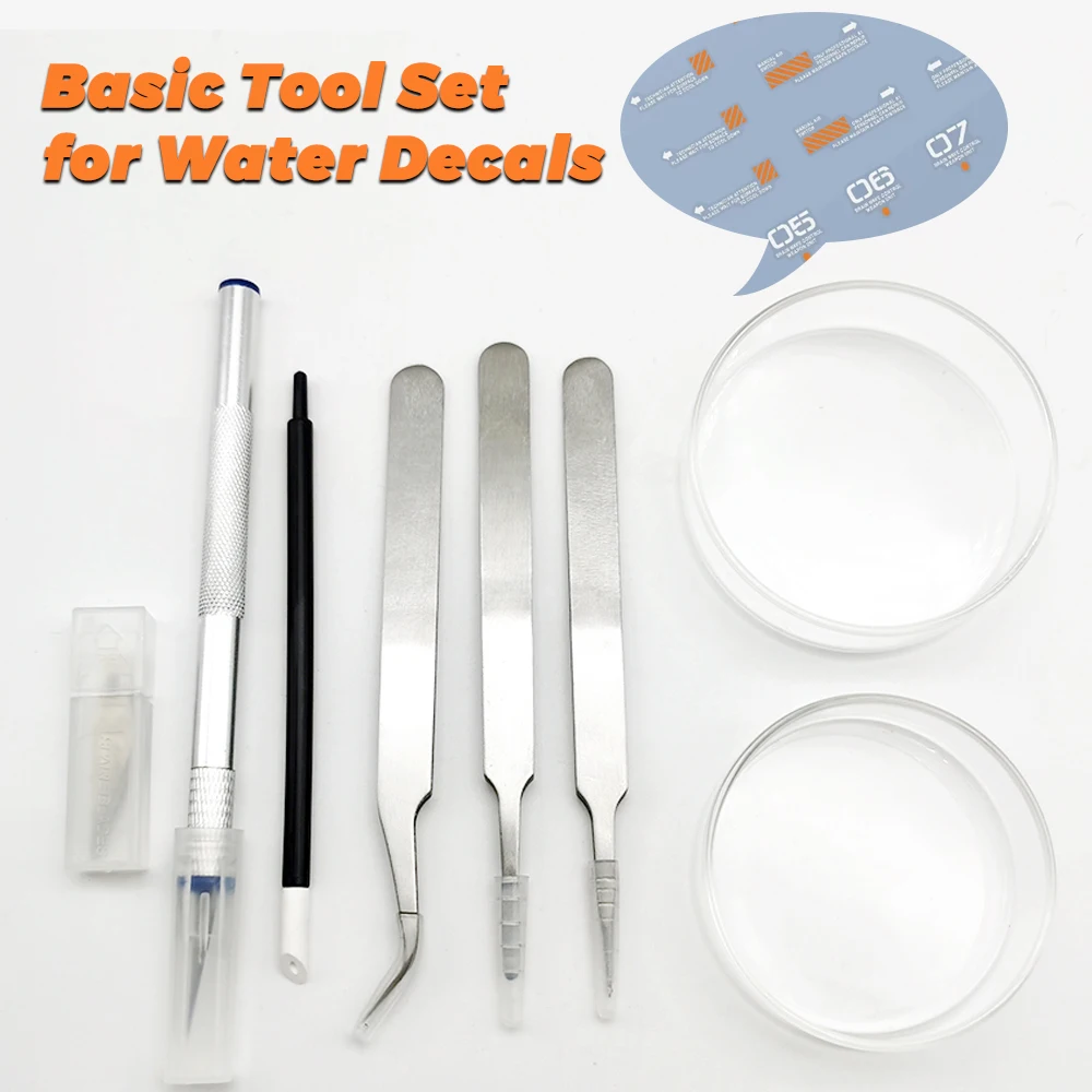 Basic-Tool-Set-for-Water-Decals-Model-Making-Gunpla-Logo-Pasting-Tools ...