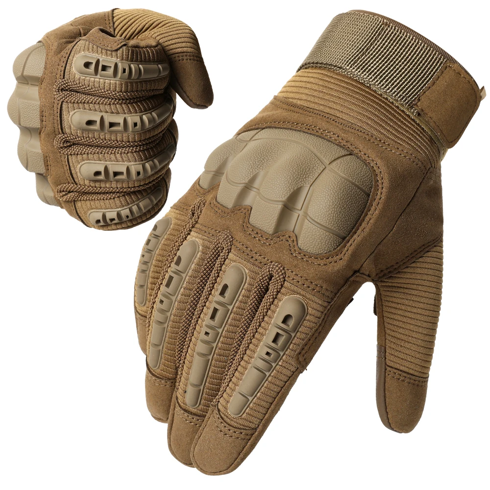 Touch Screen Tactical Full Finger Gloves Hard Rubber Paintball Airsoft ...