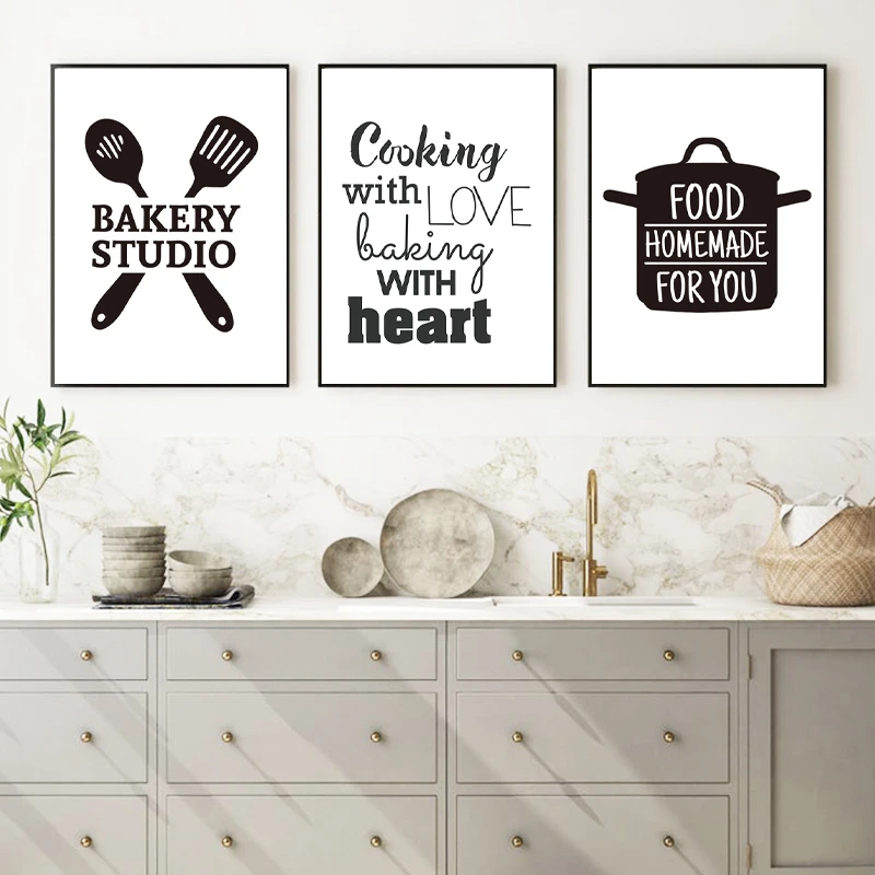 Cooking With Love Kitchen Quote Wall Art Prints And Poster , Baking ...