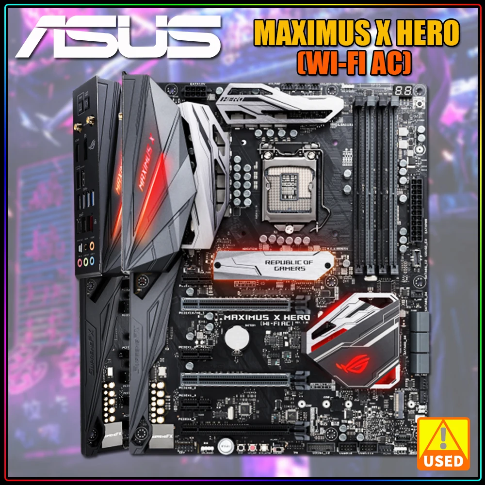 ASUS-ROG-MAXIMUS-X-HERO-WI-FI-AC-Motherboard-Intel-Z370-Support-i5 ...