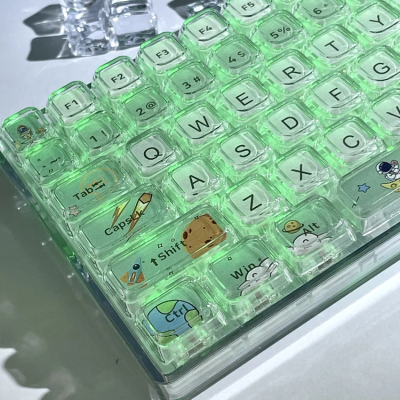 ECHOME-Transparent-Crystal-Keycaps-Space-Theme-84key-PBT-Dye-Subbed-XDA ...