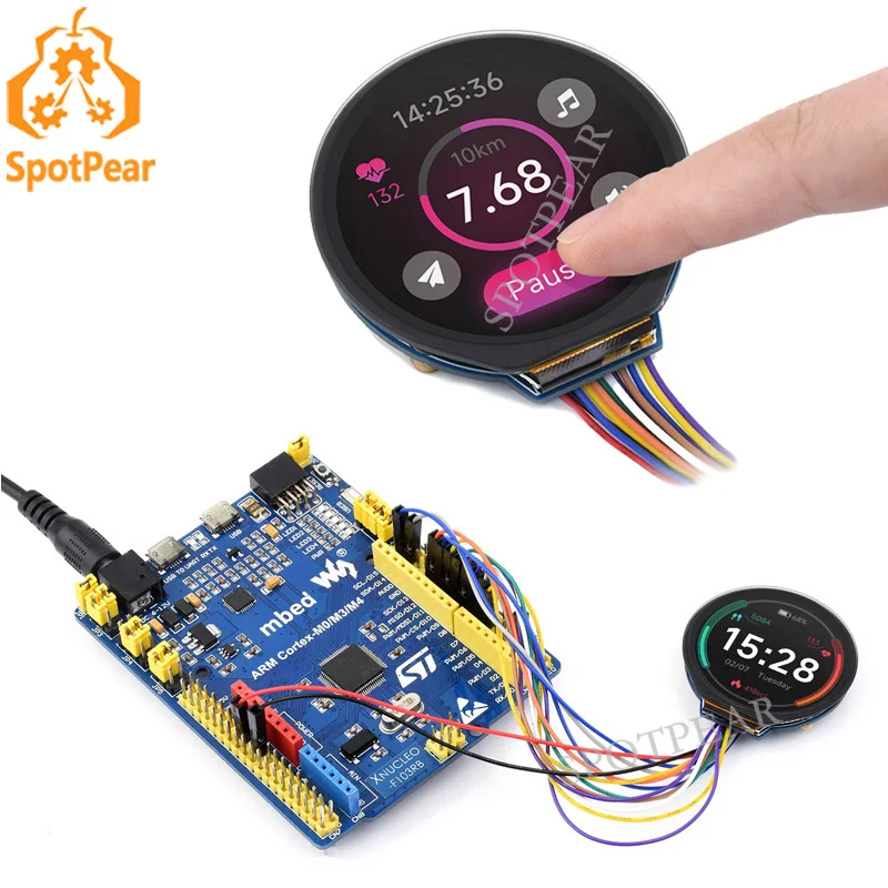 Módulo de pantalla LCD redonda de 1,28 pulgadas con táctil para Arduino/Raspberry Pi/Pico/STM32 ...