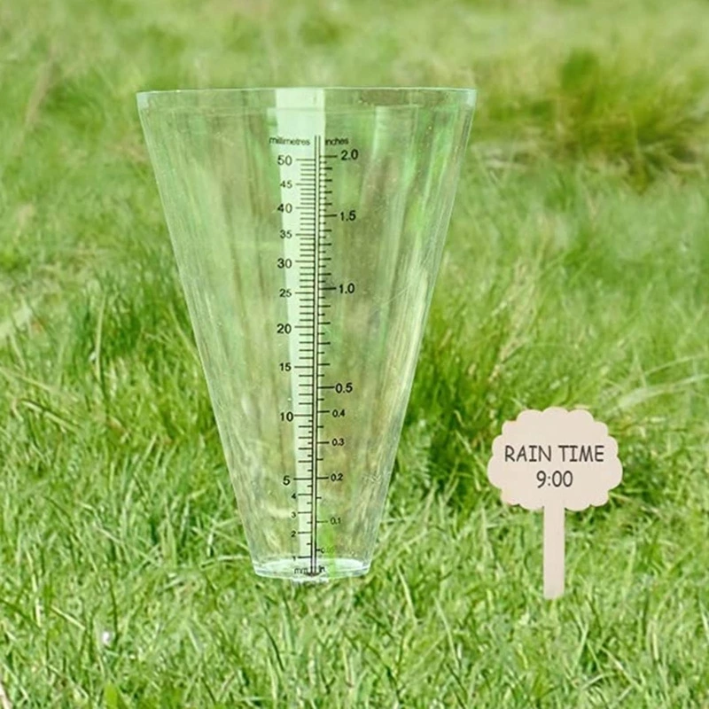 Garden-Cone-Rain-Gauge-Transparent-Inserted-Rain-Gauge-Equipment-for ...