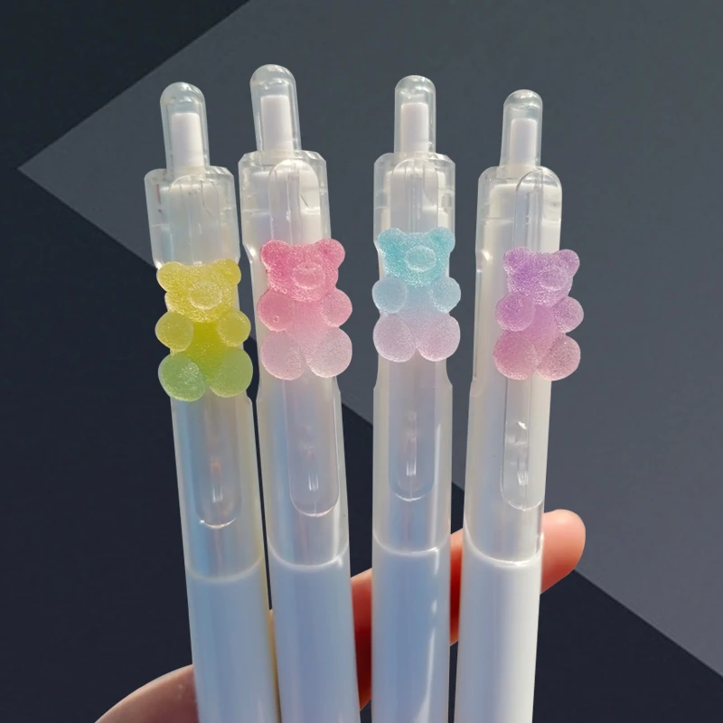 Canetas-de-Gel-Doces-Coloridas-Caneta-Urso-Kawaii-Secagem-R-pida-Tinta ...