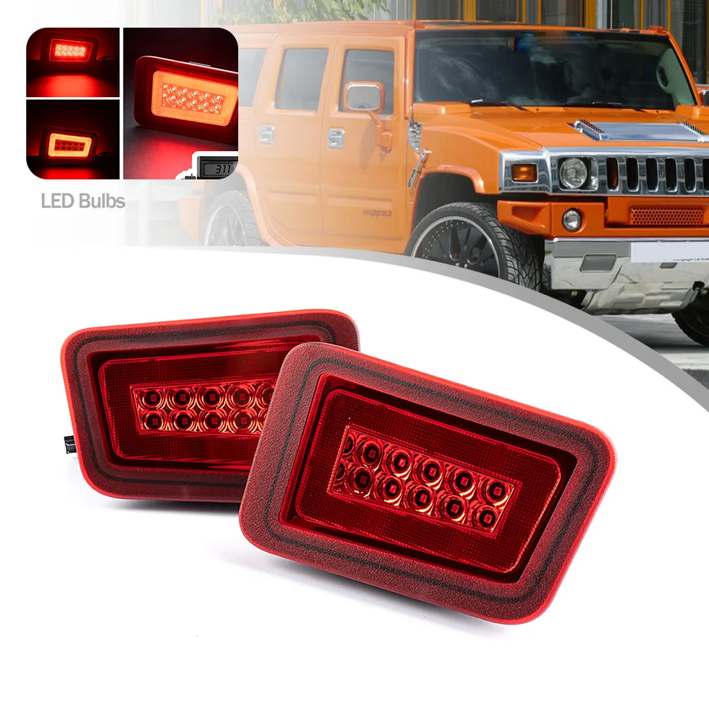 2X LED Auto Rear Tail Light Reflector Bumper Bumper Lamp For Hummer H2 ...