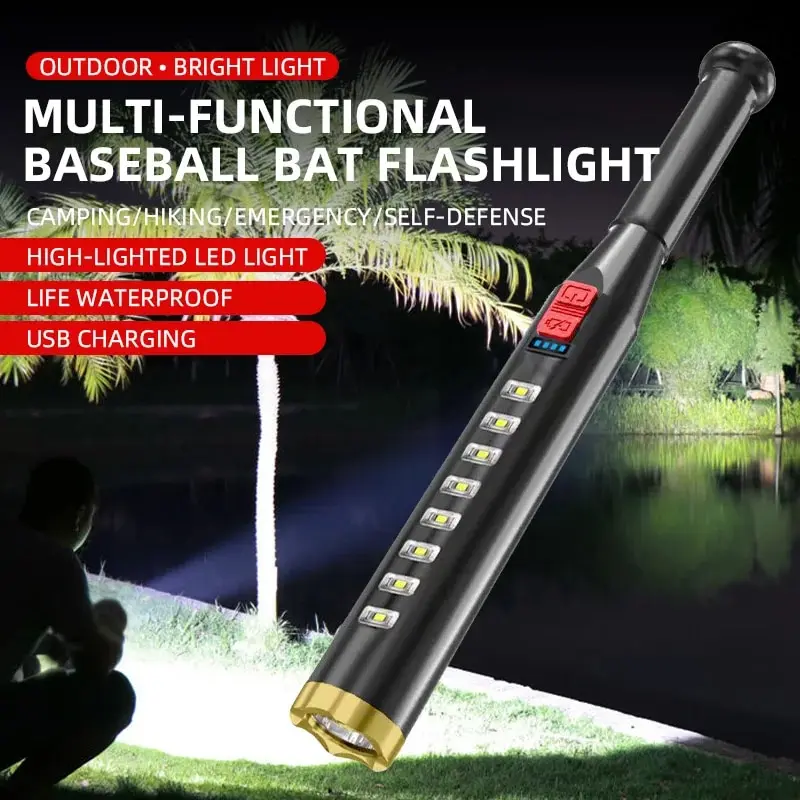 Strong Light Flashlight Cross-border Outdoor USB Charging Security ...