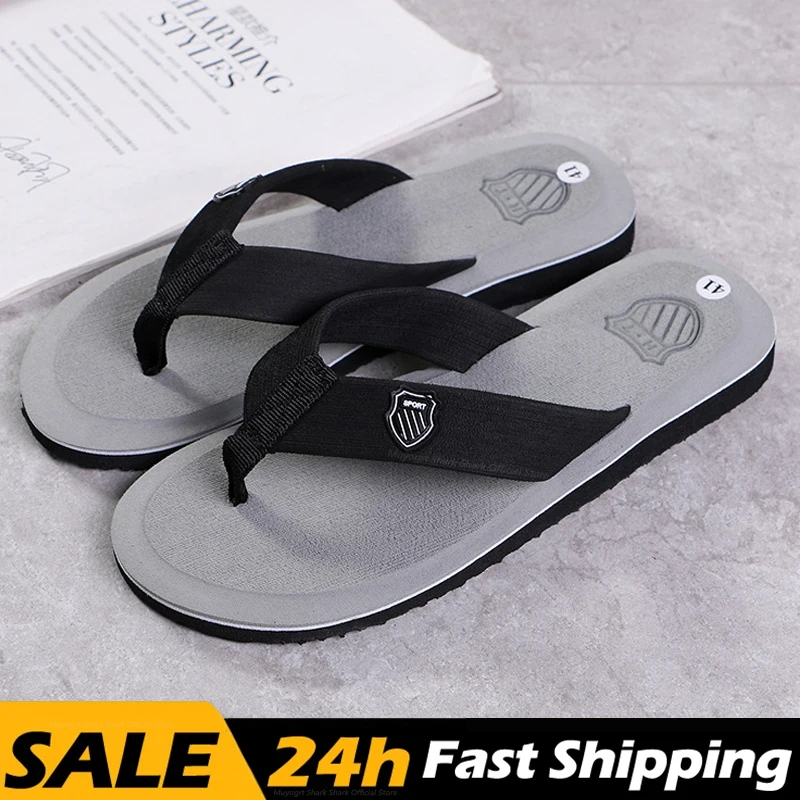 Summer-Slippers-For-Men-Flip-Flops-Beach-Sandals-Non-Slip-Flat-Slides ...