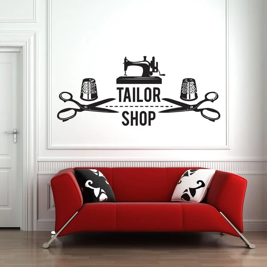 Fashion Clothes Atelier wall decal Tailor Shop Sewing Studio decor Wall ...