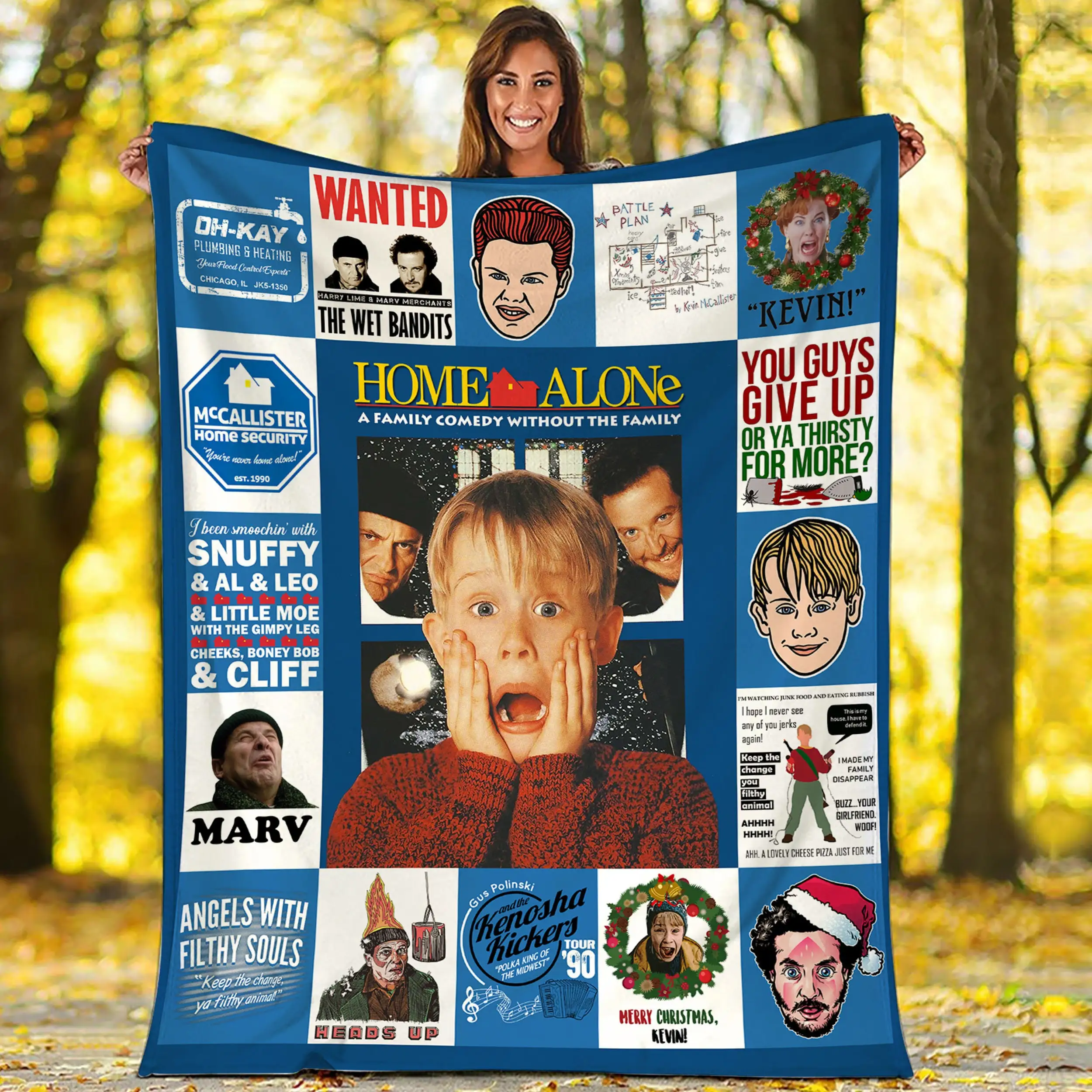 Home Alone Blanket Home Alone Characters Blanket Kevin Fuller Harry ...