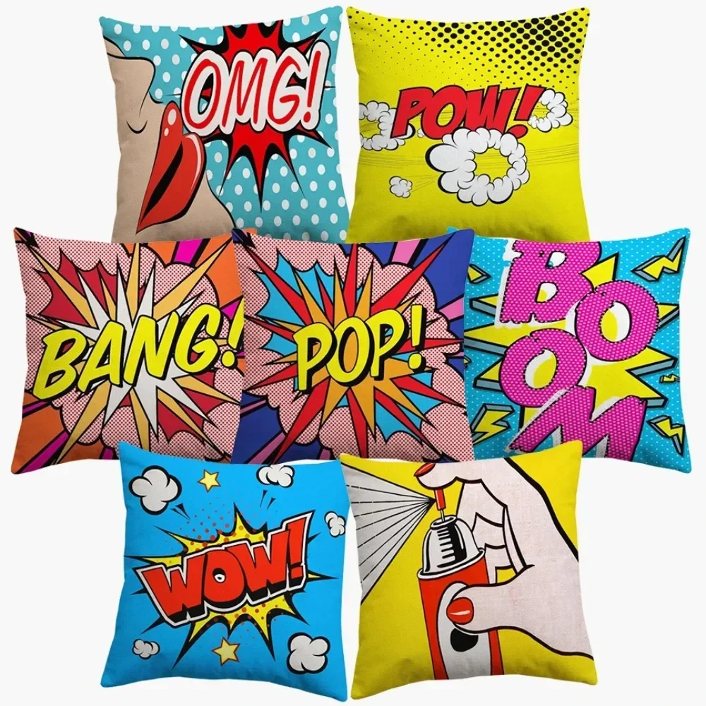 American POP ART Cushion Covers BANG WOW BOOM POW Cushion Cover Home ...