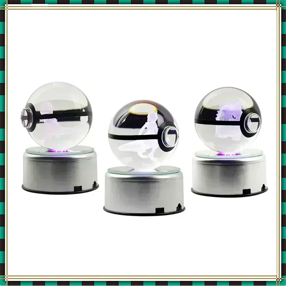 Pok-mon-Engraving-Model-with-LED-Light-Base-para-Crian-as-Crystal-Ball ...