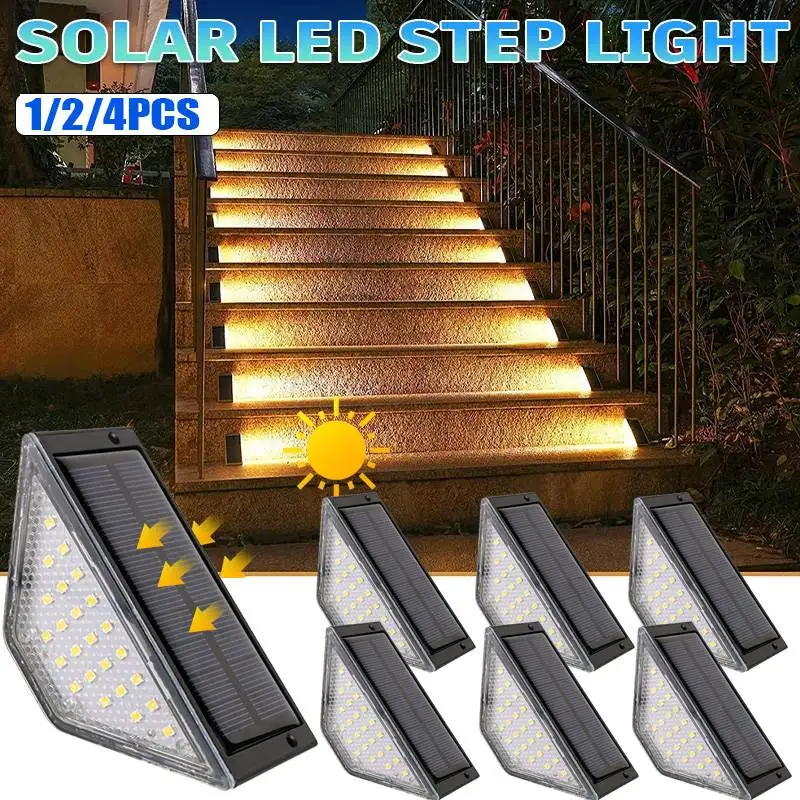 Warm-LED-Solar-Step-Lamp-Waterproof-Balcony-Lights-Outdoor-Garden-Path ...