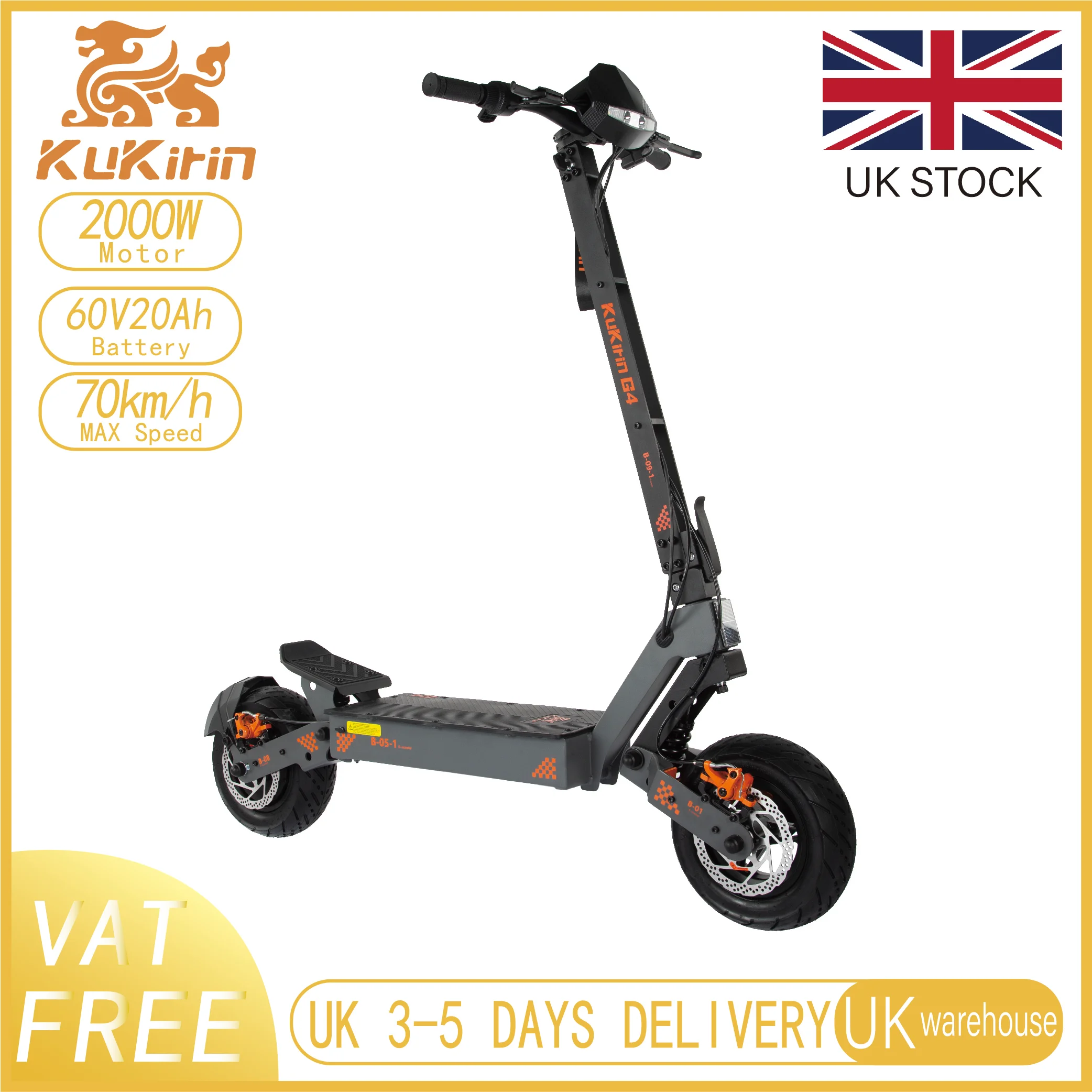 Kukirin G4 Electric Scooter 11 Inch Road Tyres 60V 20Ah Battery 2000 ...