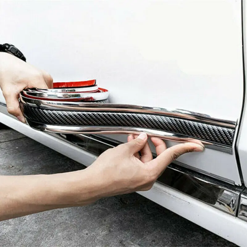 Car-Anti-collision-Styling-Door-Sill-Protector-Carbon-Fiber-Moulding-Strip-Trim-Front-Bumper ...