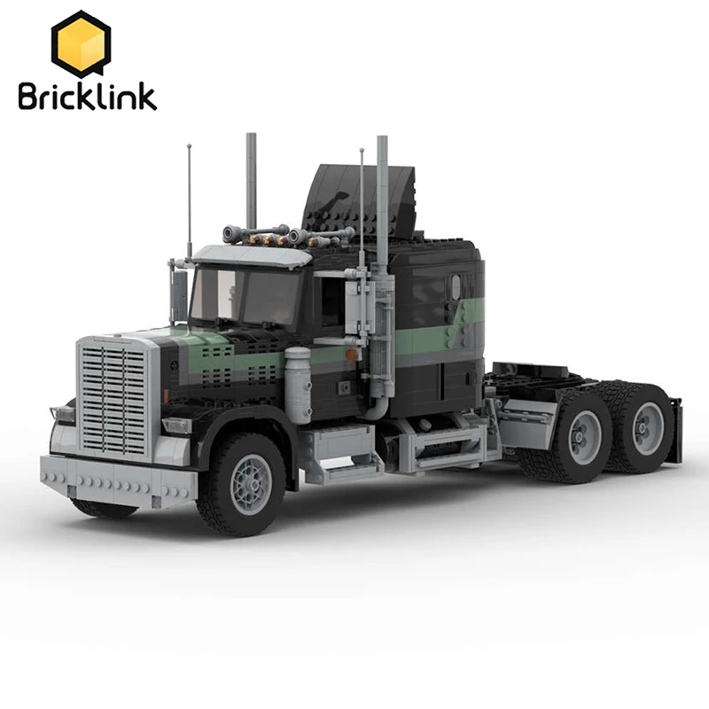 Bricklink MOC 테크니컬 카, FLC 트럭 세트, 도시 화물 컨테이너, 트랙터 트레일러 차량, 빌딩 블록, 어린이 ...