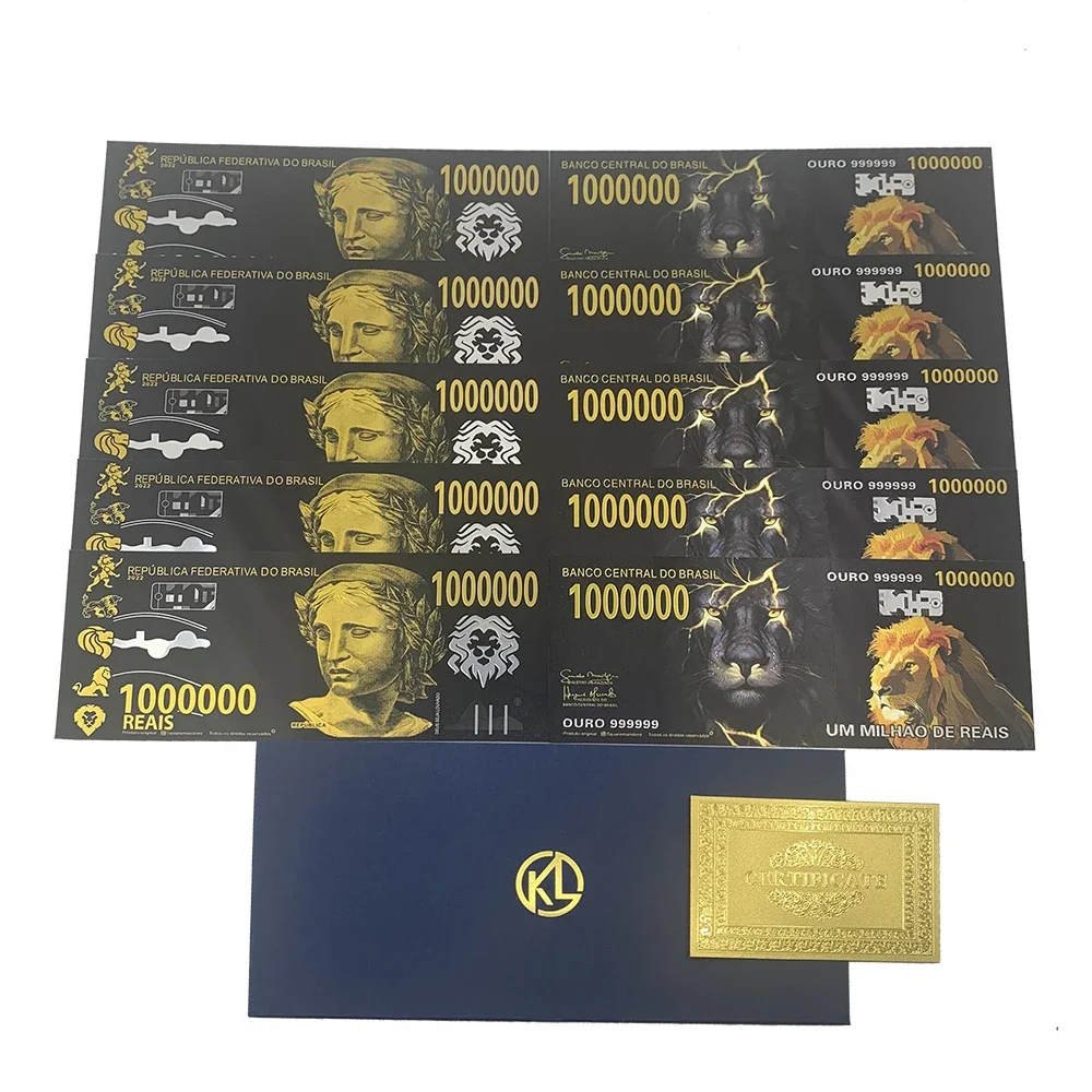 2022 New arrival gold Colored Brazil Banknotes 1000000 Reals gold ...