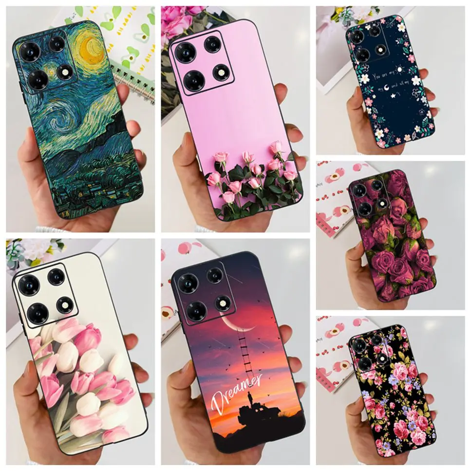 For-Infinix-Note-30-Pro-X678B-Case-Cute-Cat-Fashion-Flower-Soft ...