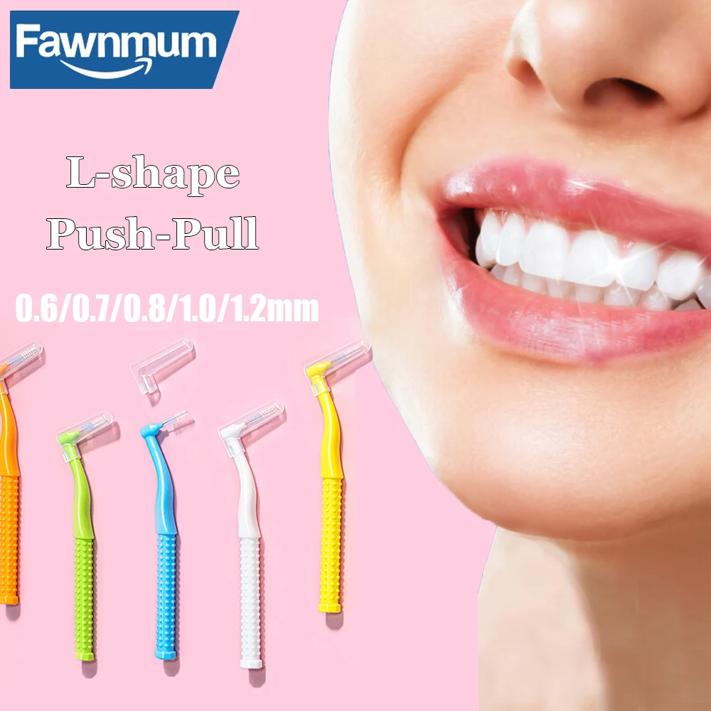 Fawnmun-10Pcs-Dental-Orthodontic-Brushes-L-Shape-Interdental-Brush-Push ...