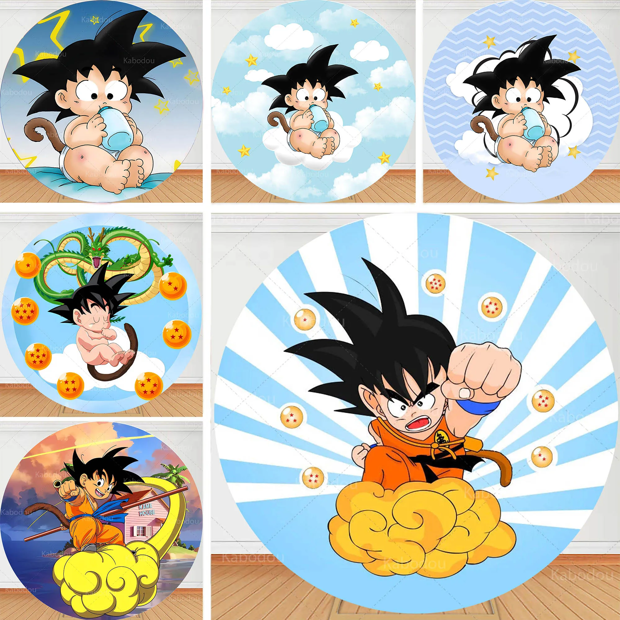 Dragon-Ball-Round-Baby-Goku-Backdrop-Boys-Birthday-For-Party-Decoration ...